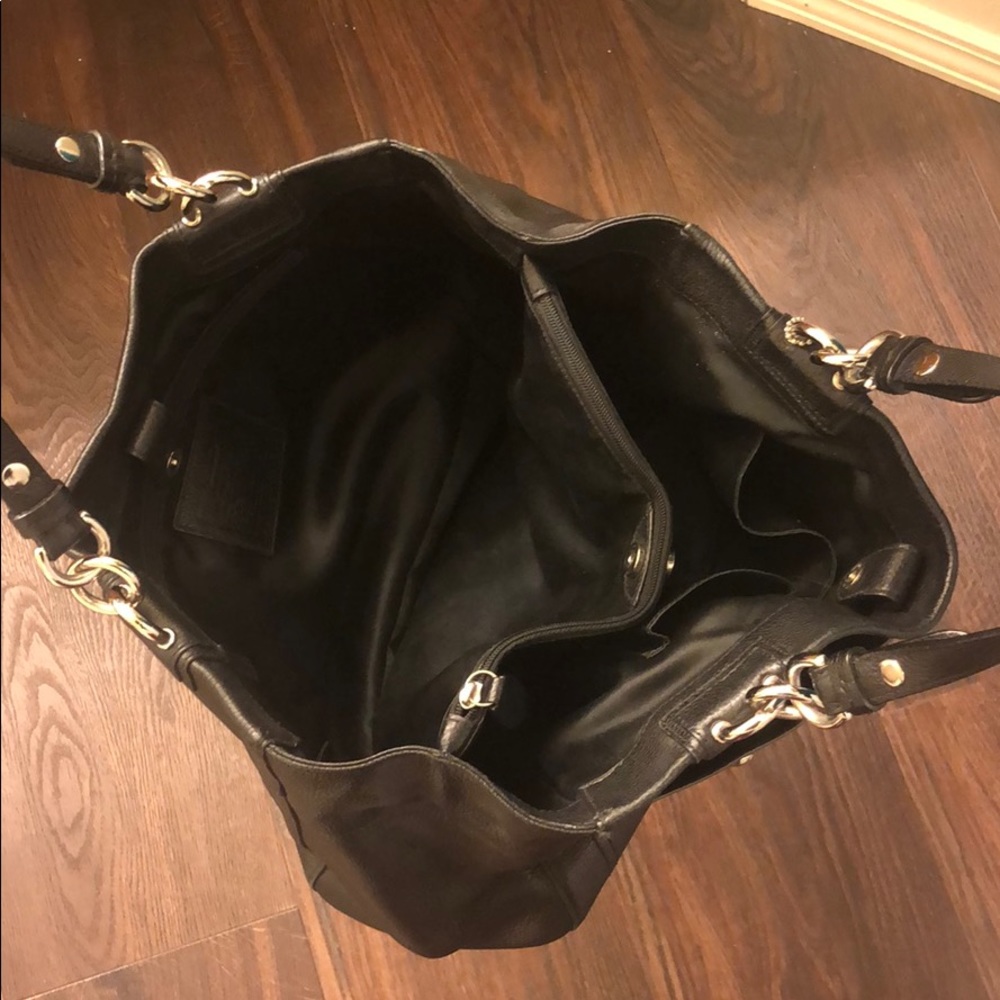 Coach Bag, Two Handle Real Black Leather - Gem